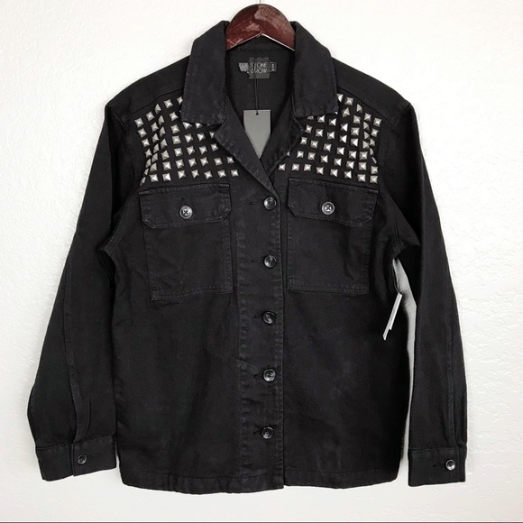 Volcom | Jackets & Coats | Black Studded Trucker Denim Jacket | Poshmark